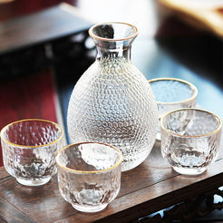 Textured Glass Sake Set - Dragon Egg Texture | Glasscias