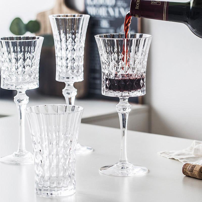 Diamond Wine Glasses - Mediteranian Style | Glasscias