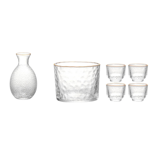 Textured Glass Sake Set - Dragon Egg Texture | Glasscias
