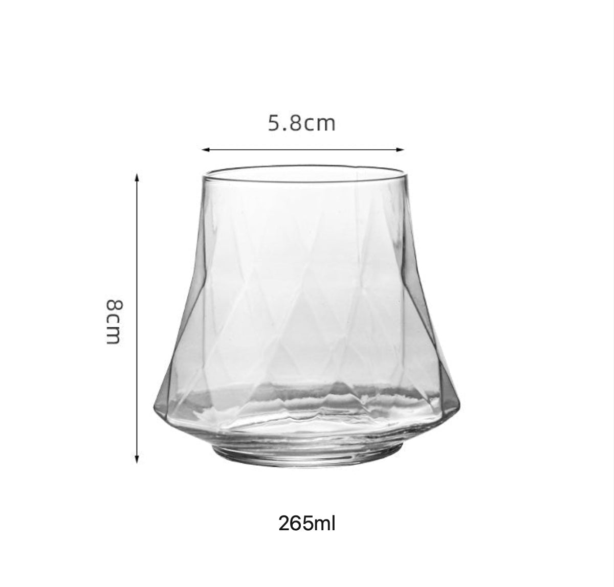 Diamond Cutting Volcano Shaped Glass | Stemless Cocktail Glasses ...