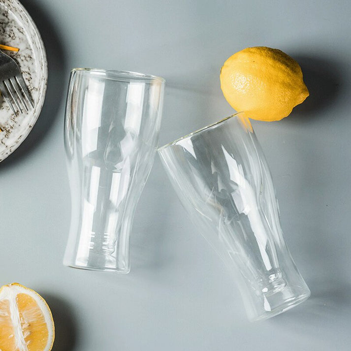 Inverted Bottle - Double Wall Beer Glass | Glasscias