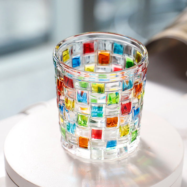Hand Painted Whiskey Glass - Weave de Venice | Glasscias