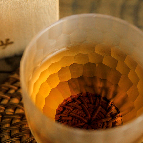 Japanese Honeycomb Whiskey Glass - Sweet As Honey | Glasscias
