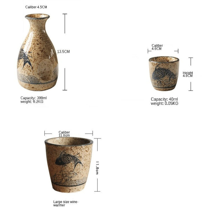 Koi Fish Authentic Sake Set - Goodluck and Fortune | Glasscias