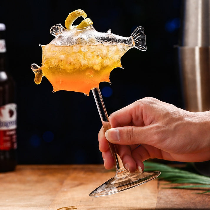 Puffer fish Cocktail Glass | Exquisite Glassware by Glasscias