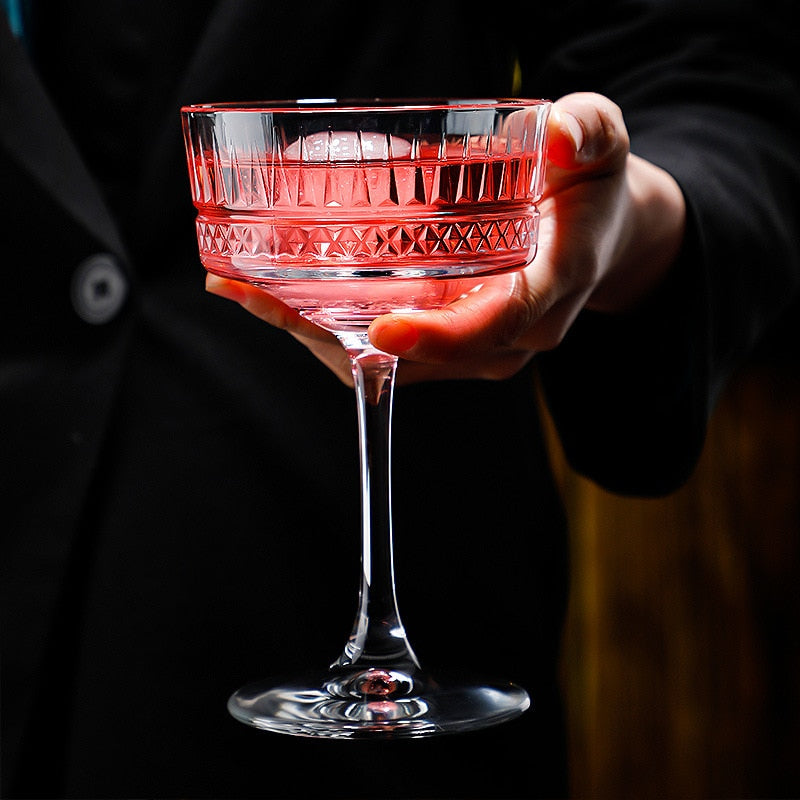 Italian Carved Manhattan Goblet Manhattan Glassware By Glasscias