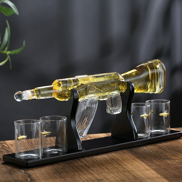 "Whisky Weapon" AK47 Decanter Set - Shot and Drink | Glasscias